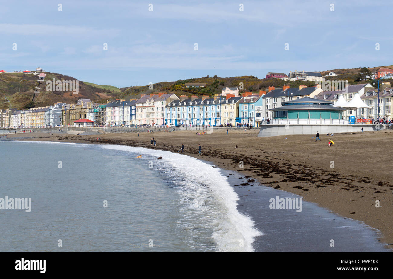 Aberystwyth North beach and new bandstand building. Wales UK Stock ...