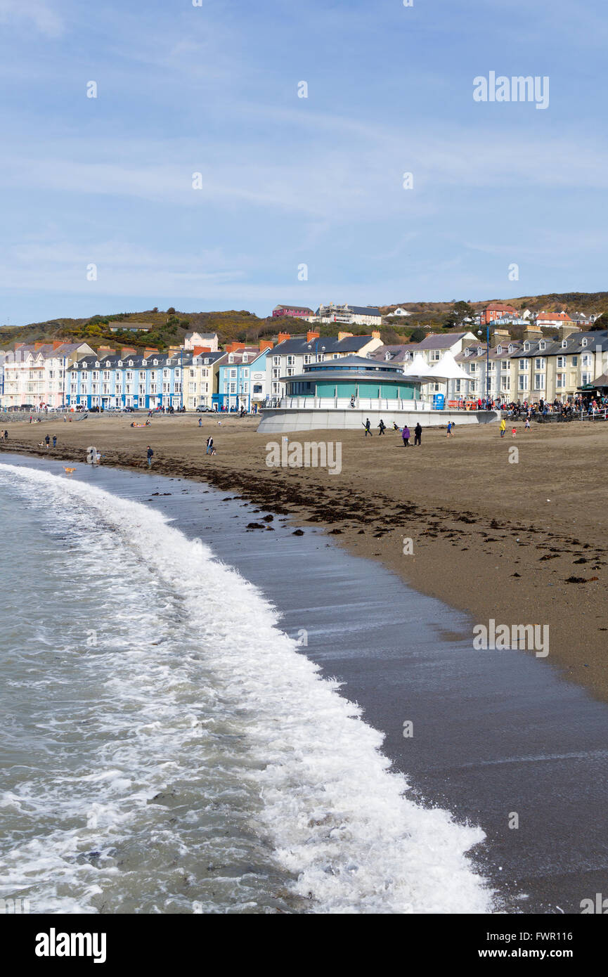 Aberystwyth North beach and new bandstand building. Wales UK Stock ...