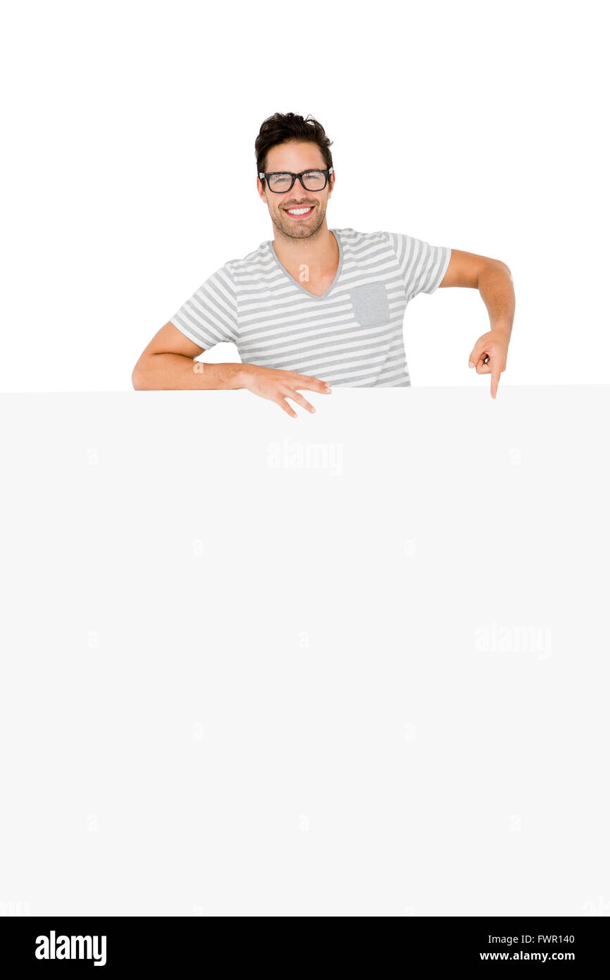 Man pointing to the white board Stock Photo - Alamy