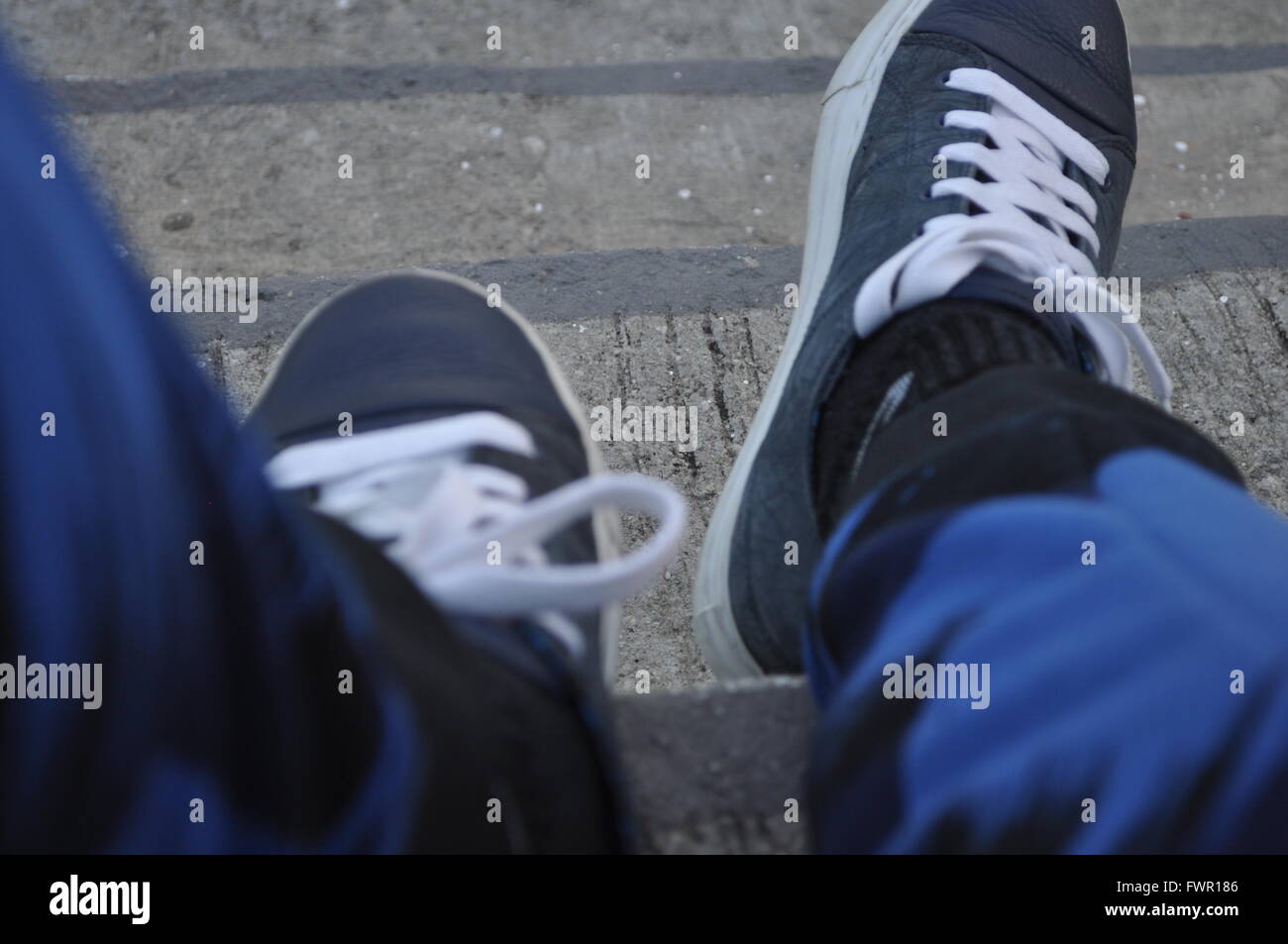 Shoes on stairs Stock Photo - Alamy