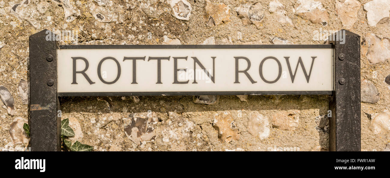 Rotten Row - street / road name Stock Photo - Alamy