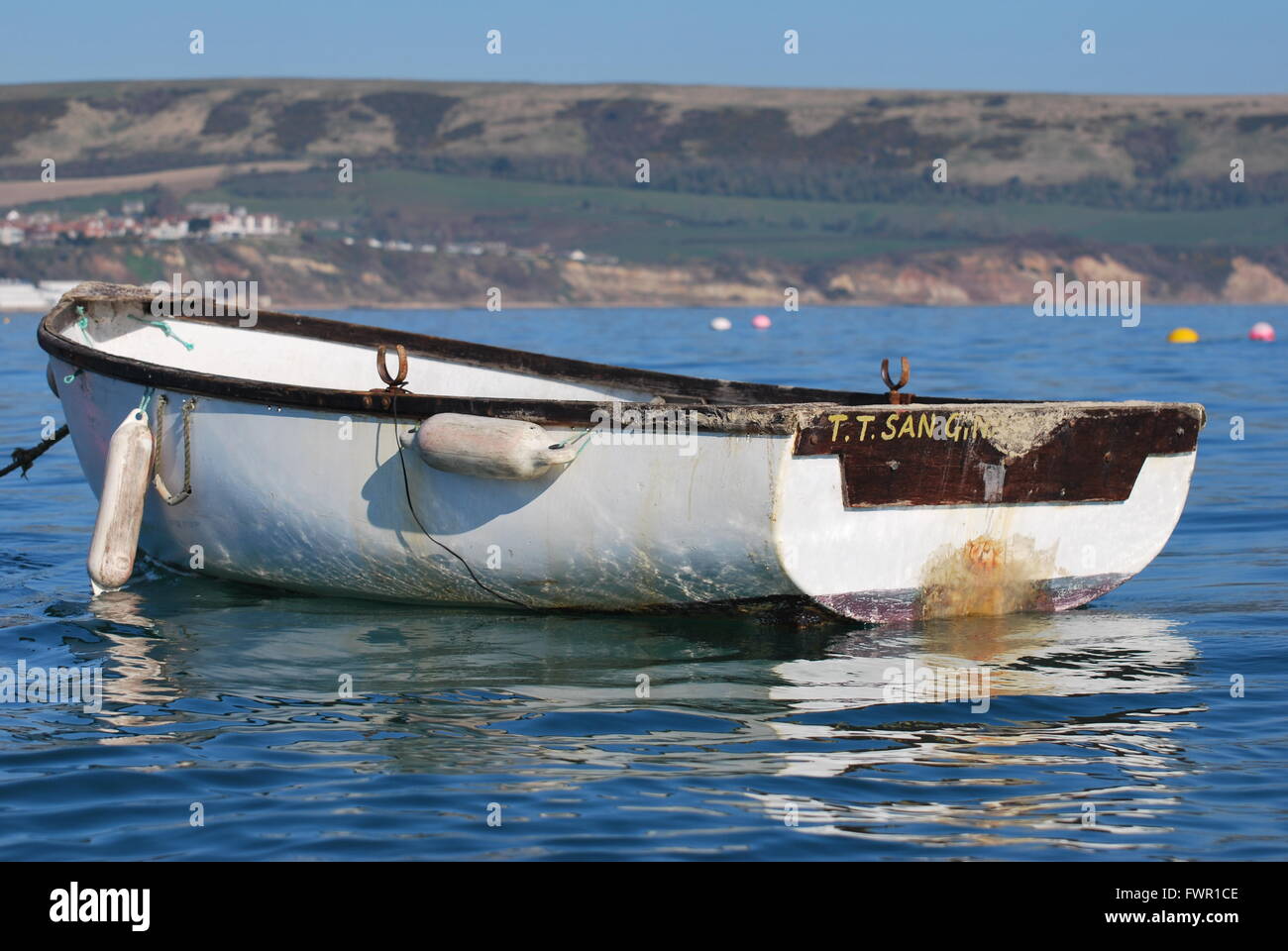 Small boat near Swanage, Dorset Stock Photo - Alamy