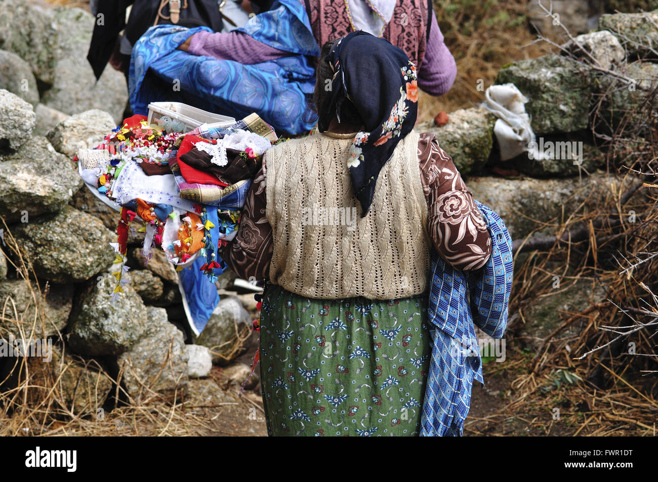 Turkey, Bafa Lake, Ancient Heracleia ruins and Latmos Mountains in Bafa ...