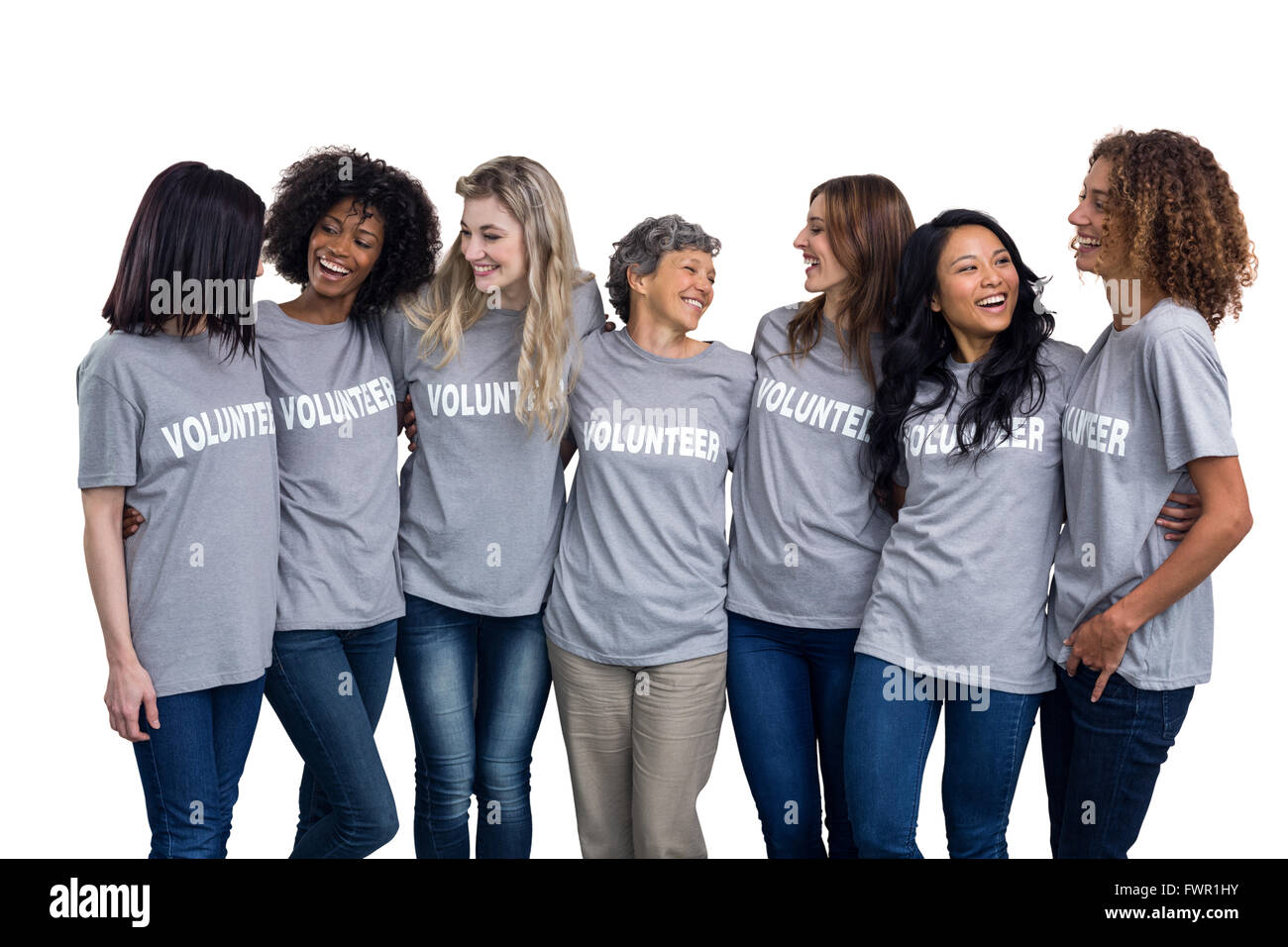Portrait of volunteers standing together Stock Photo - Alamy