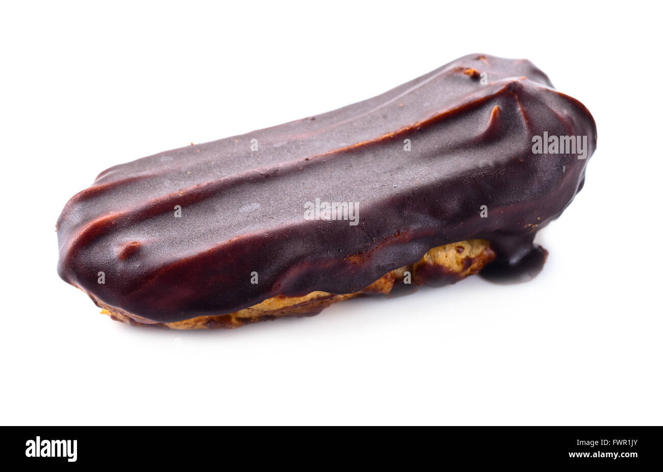 French eclair isolated on a white background Stock Photo - Alamy