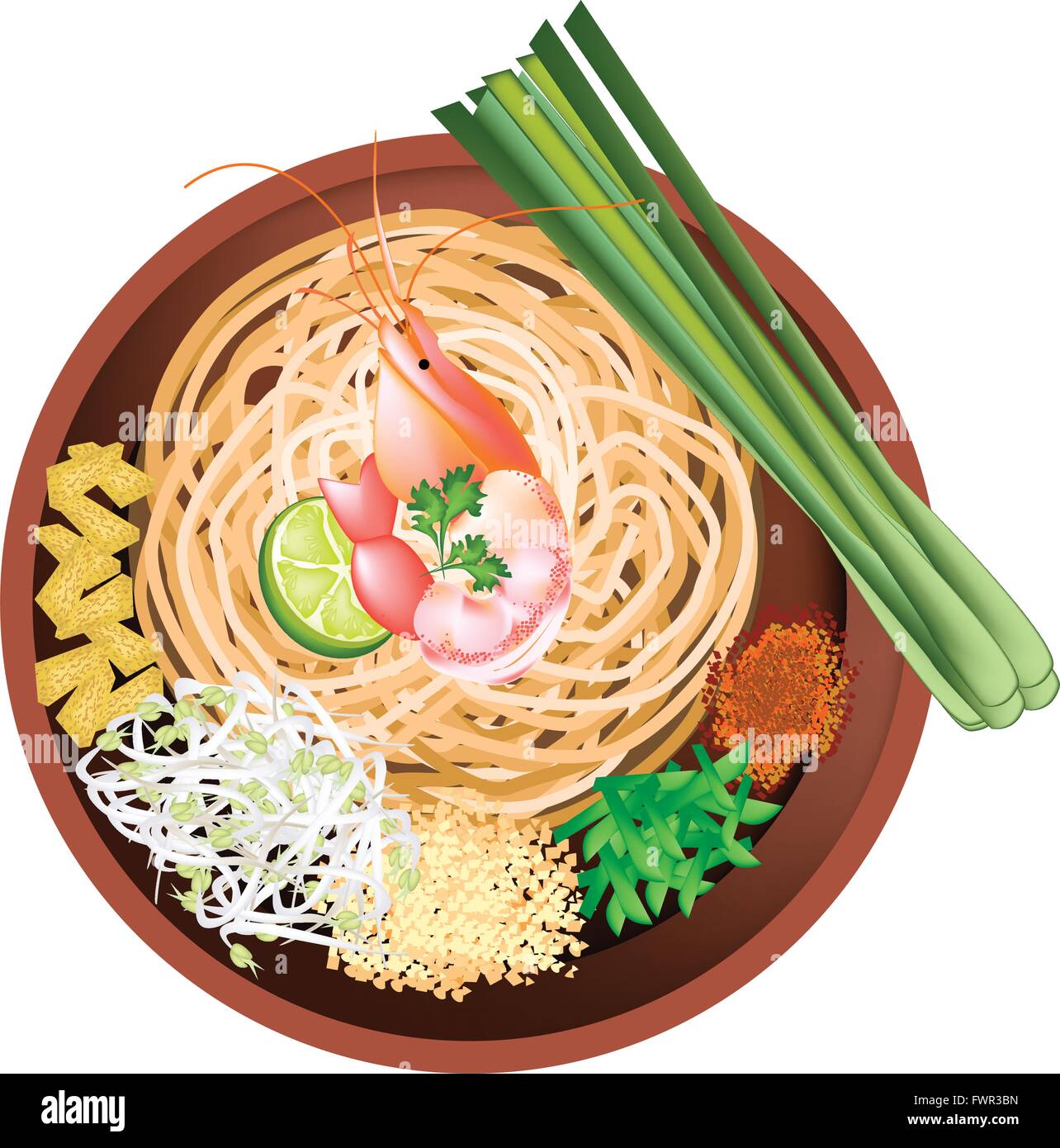 Pad thai noodle Stock Vector Images - Alamy