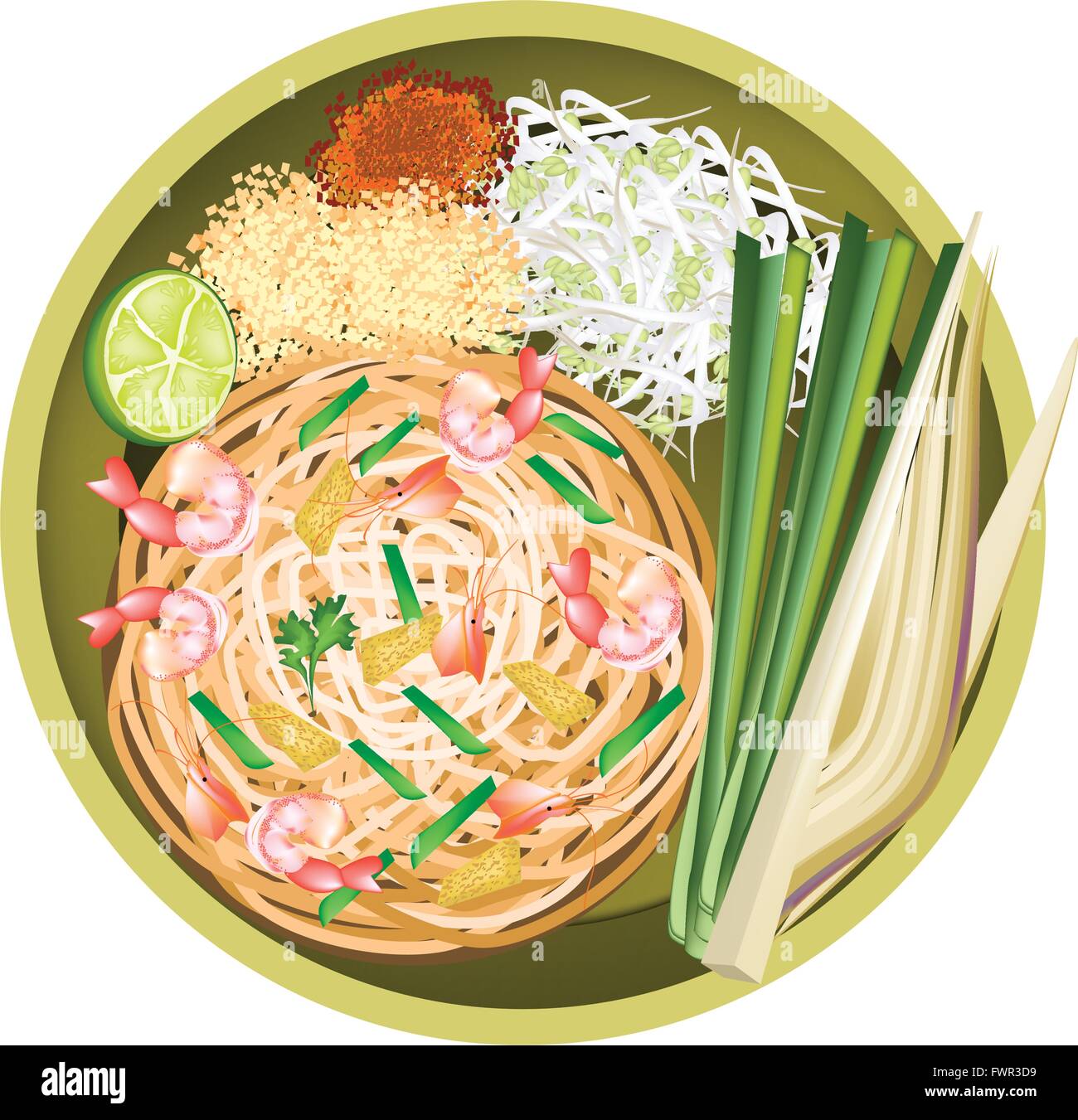Thai Cuisine, Pad Thai or Thai Traditional Stir Fried Noodles with ...