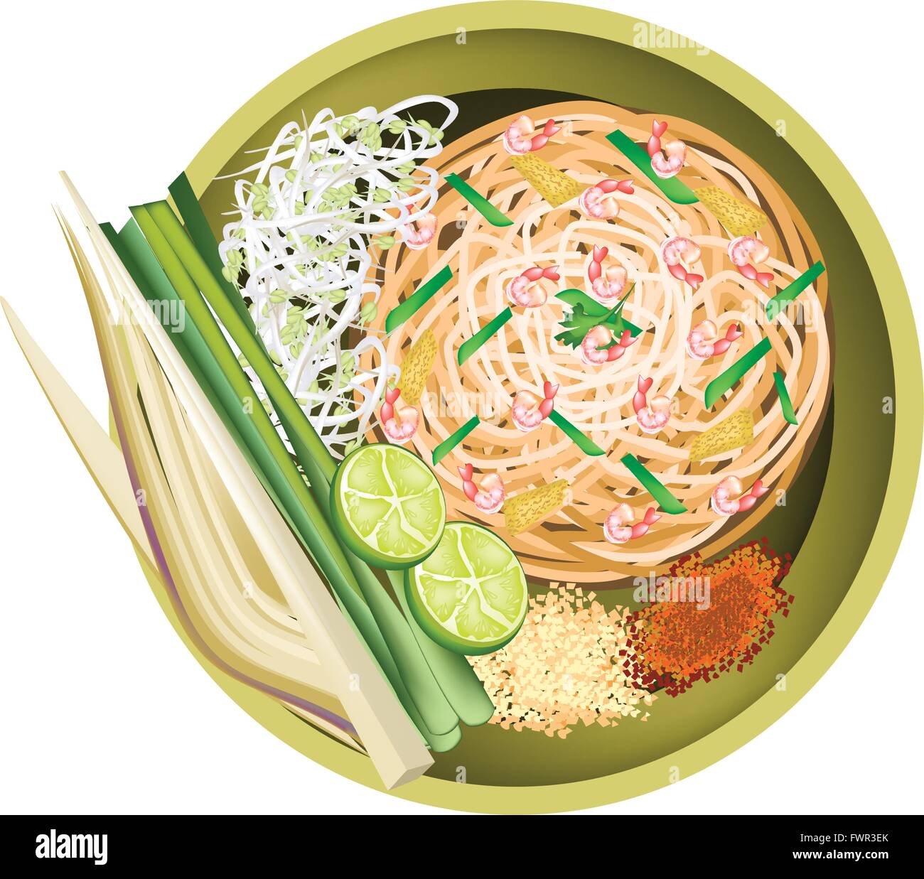 Thai Cuisine, Pad Thai or Thai Traditional Stir Fried Noodles with ...