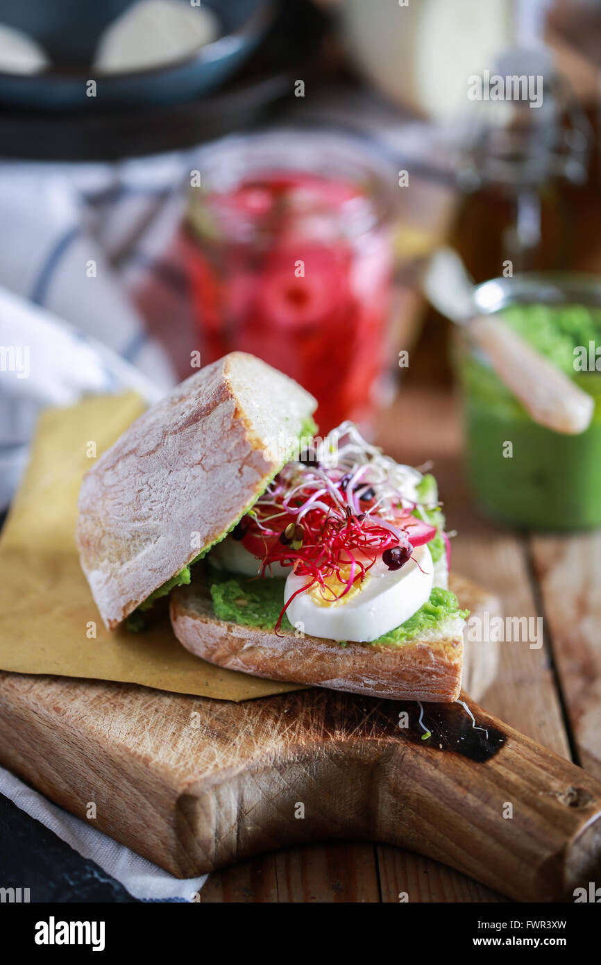 Homemade fresh sandwich Stock Photo - Alamy