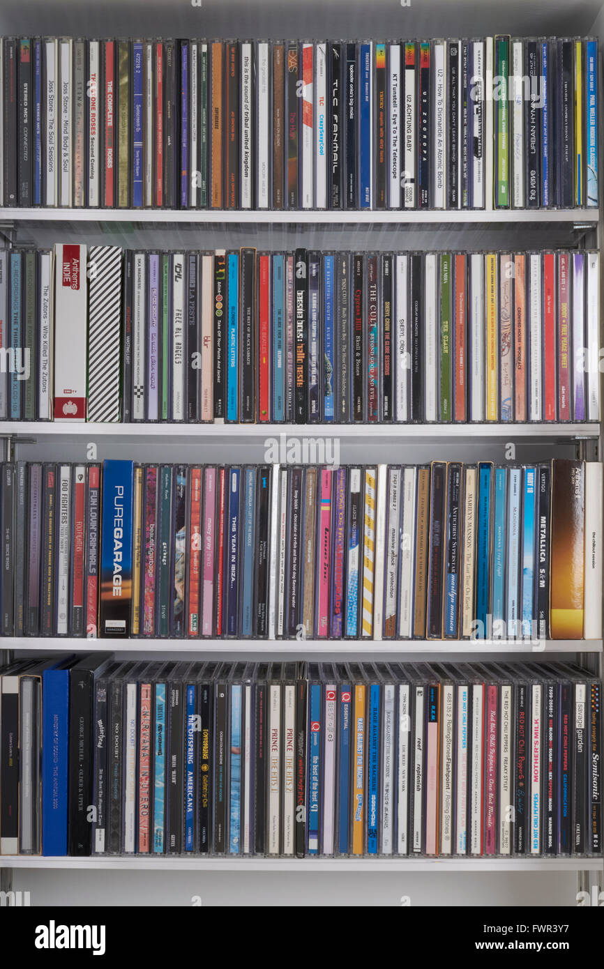 Shelves of music compact discs Stock Photo - Alamy