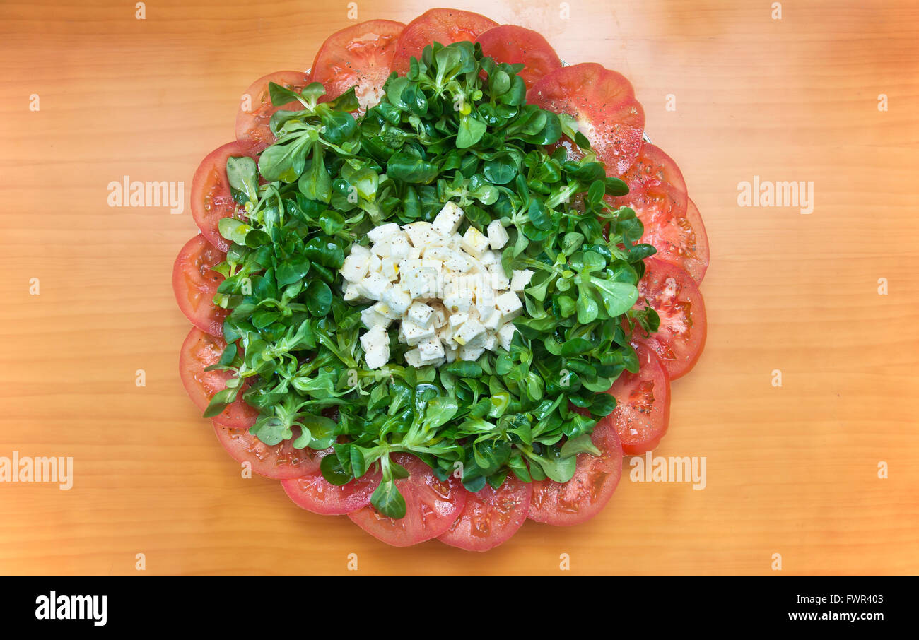 Green salad caprese Stock Photo - Alamy
