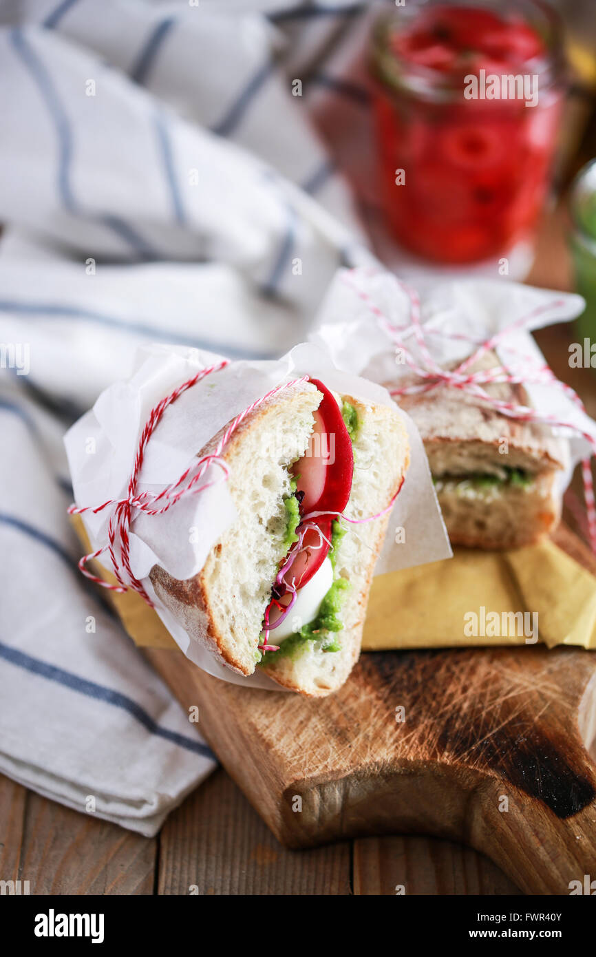 Homemade fresh sandwich Stock Photo - Alamy