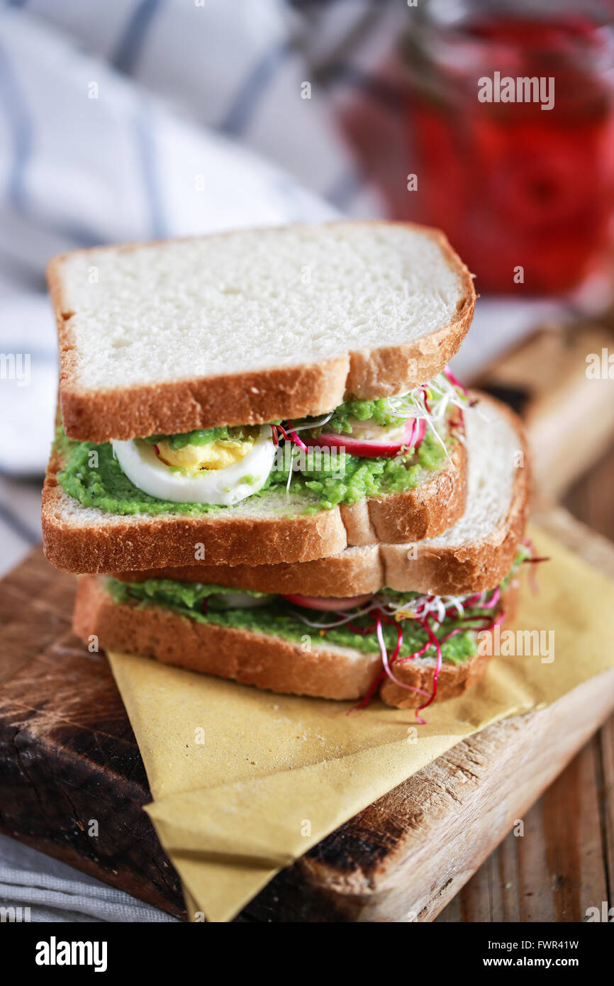Homemade club sandwich Stock Photo - Alamy