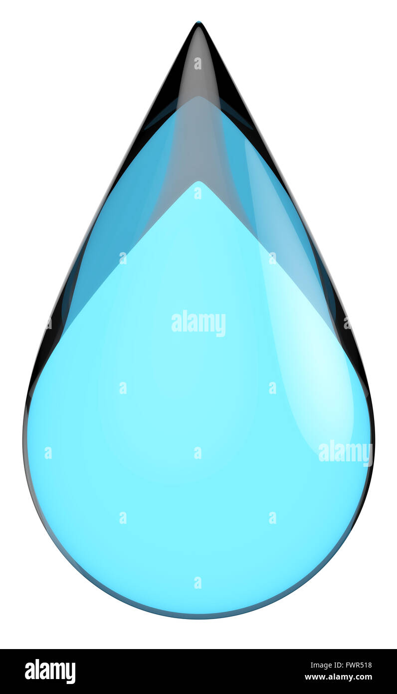Glossy patterned blue teardrop isolated on a white background Stock ...