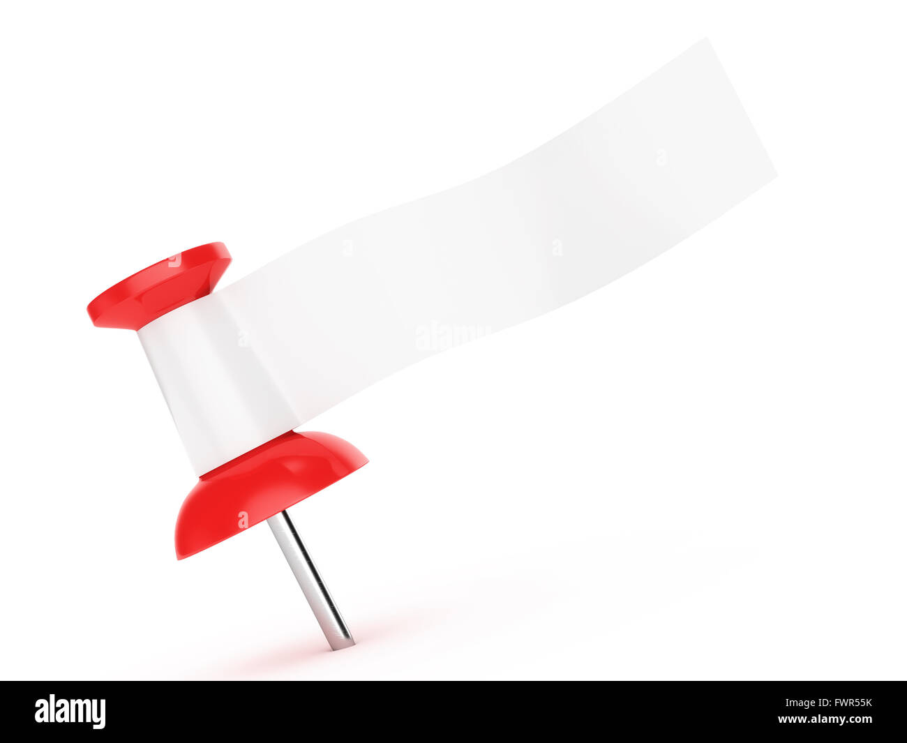 Pushpin and label banner isolated on a white background Stock Photo - Alamy