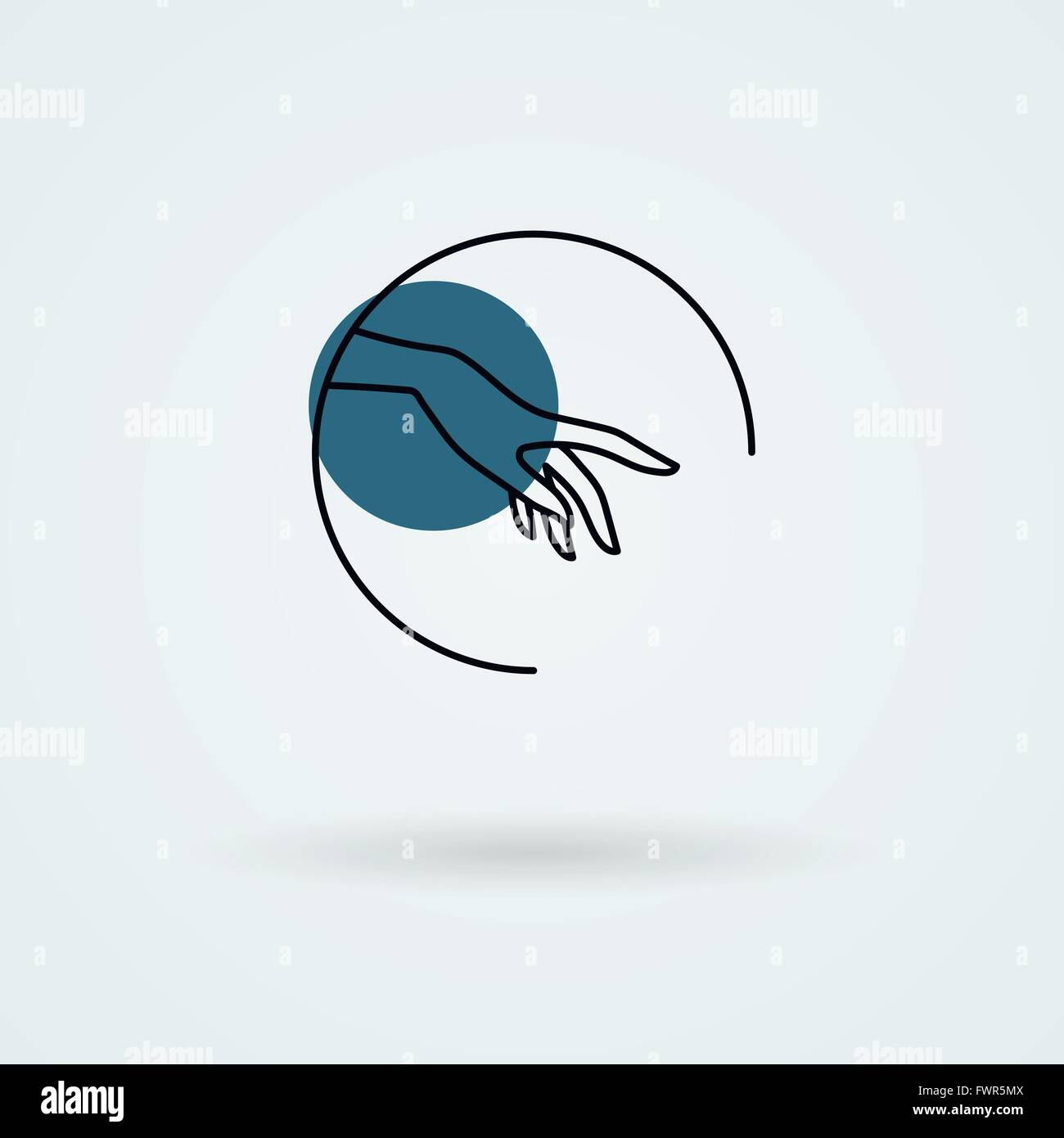 Vector icons with a graceful female hand in a beautiful setting Stock ...