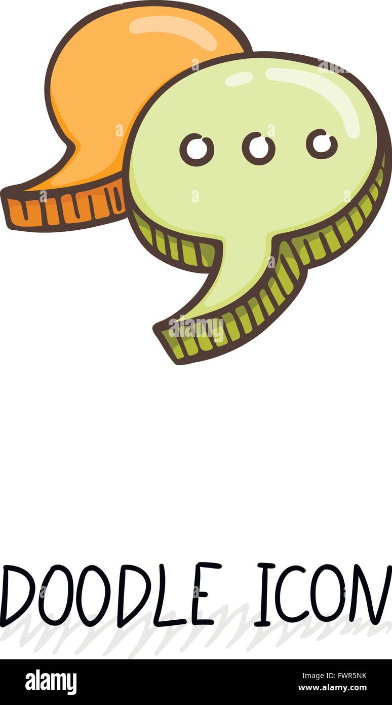 Doodle chatting icon. Text bubble Stock Vector Image & Art - Alamy