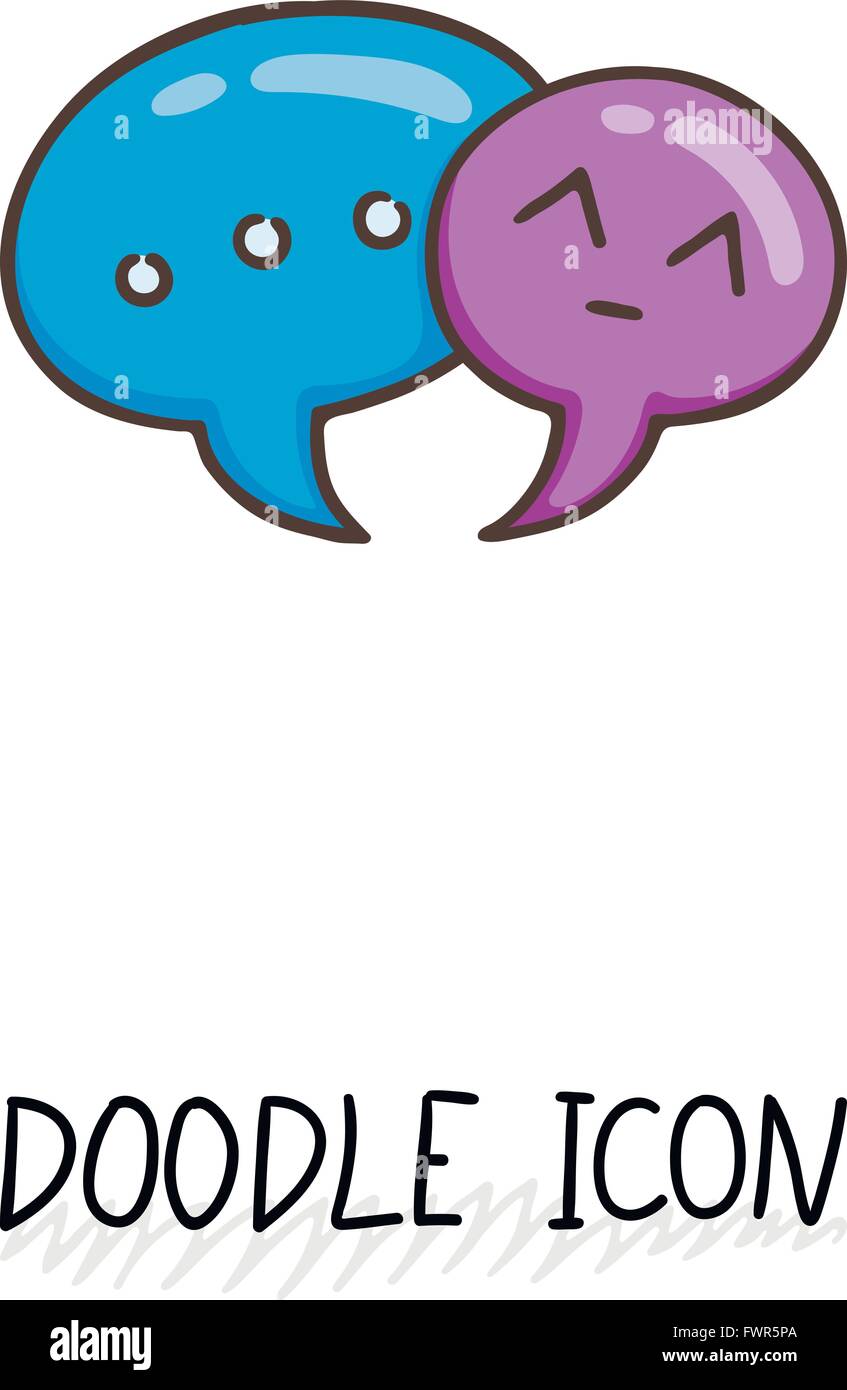 Doodle chatting icon. Text bubble Stock Vector Image & Art - Alamy