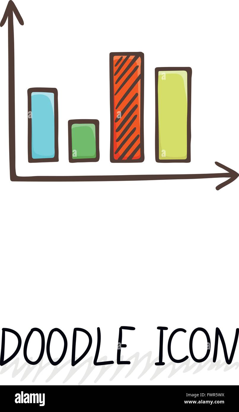 Vector doodle diagram icon. Chart with columns Stock Vector Image & Art ...