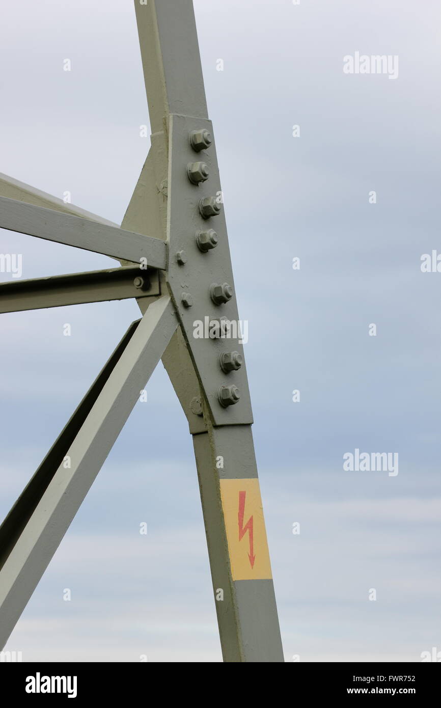 High voltage sign on metal frame Stock Photo - Alamy