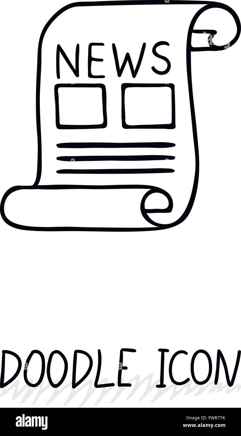 Doodle news icon. Newspaper symbol Stock Vector Image & Art - Alamy