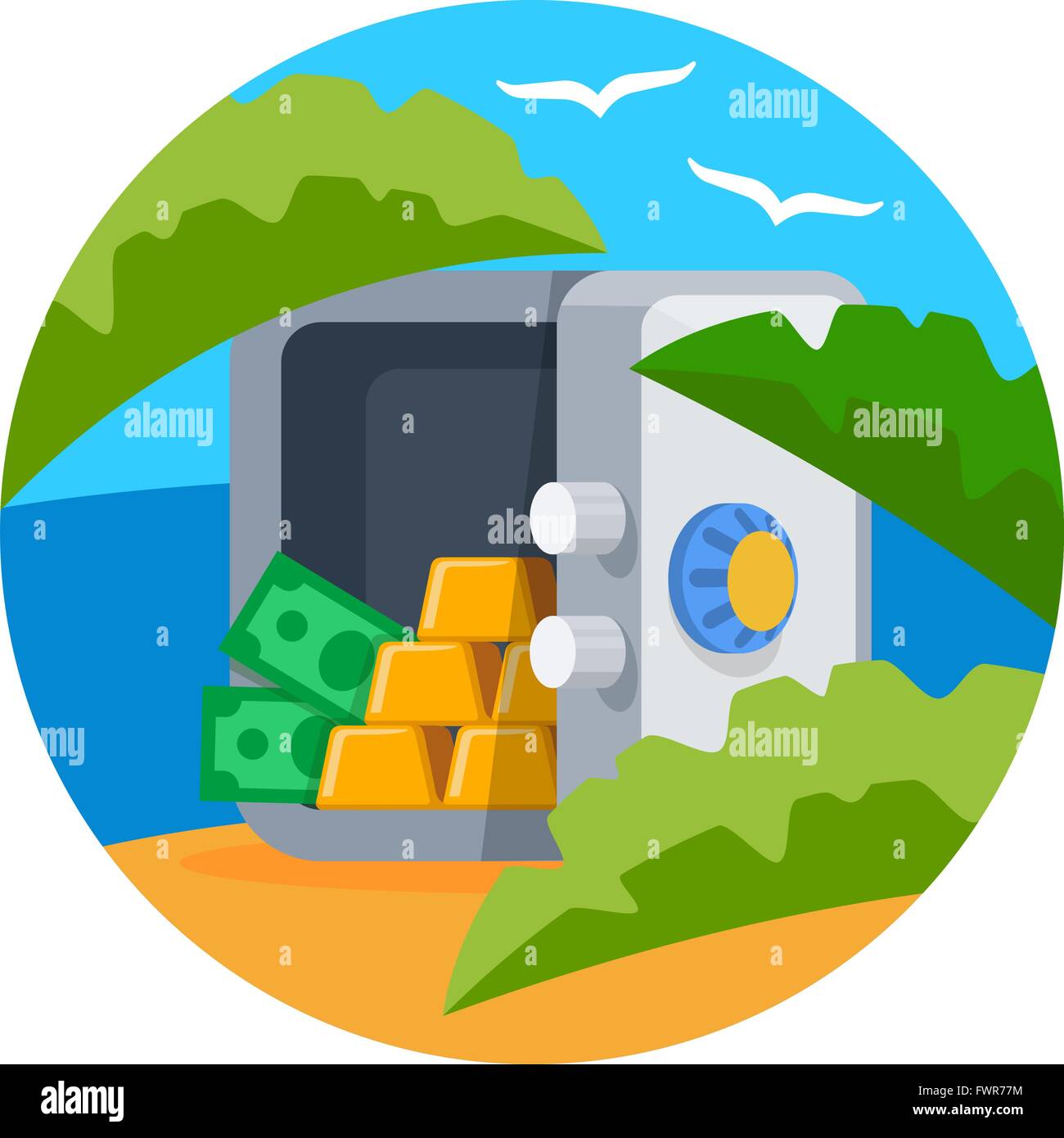 Open safe icon cartoon Stock Vector Images - Alamy