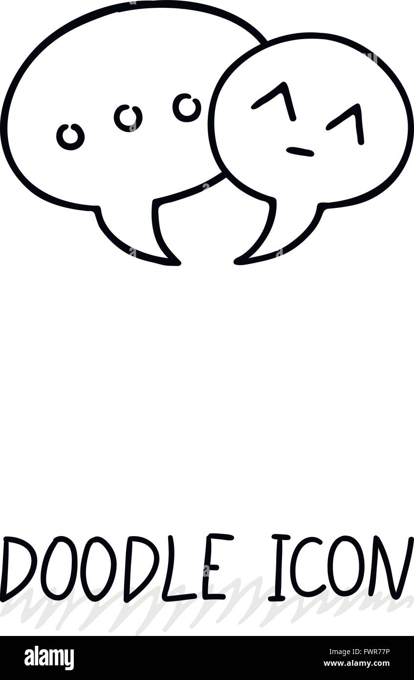 Doodle chatting icon. Text bubble Stock Vector Image & Art - Alamy