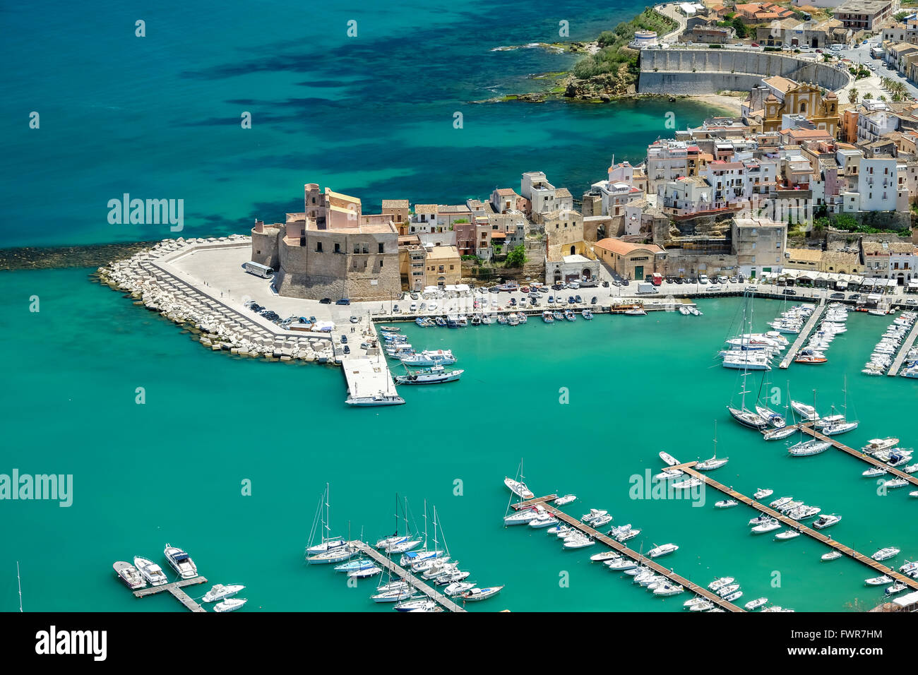 Castellammare del Golfo with harbor, Golfo di Castellammare, Province ...