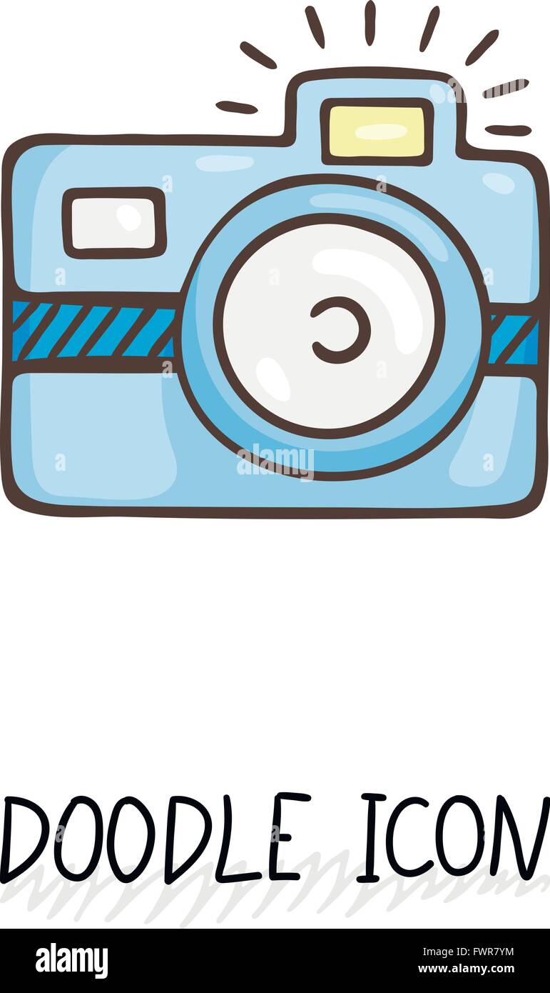 Camera icon in doodle Stock Vector Images - Alamy