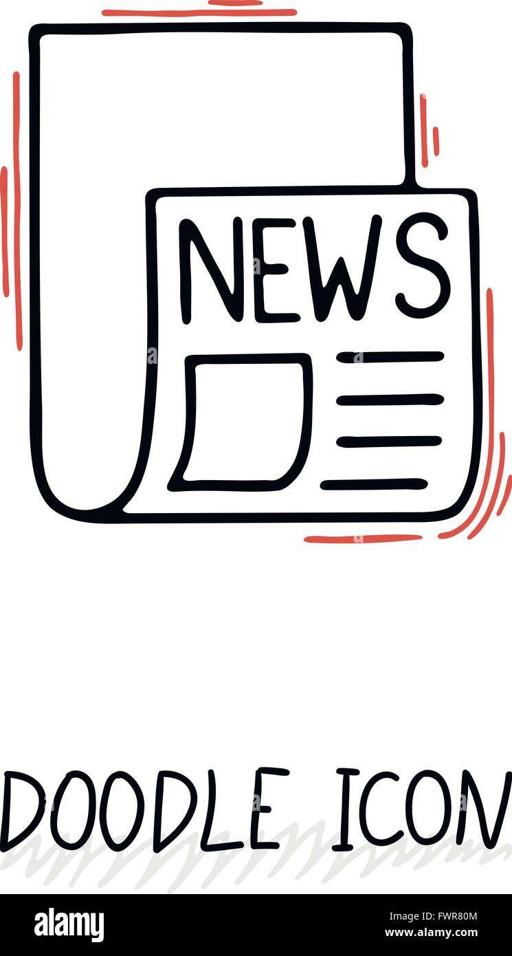 Doodle news icon. Newspaper symbol Stock Vector Image & Art - Alamy