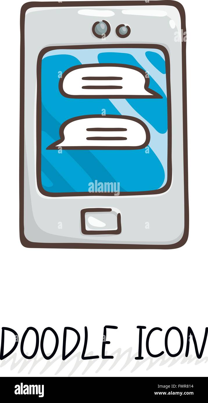 Smartphone doodle icon. Vector illustration Stock Vector Image & Art ...