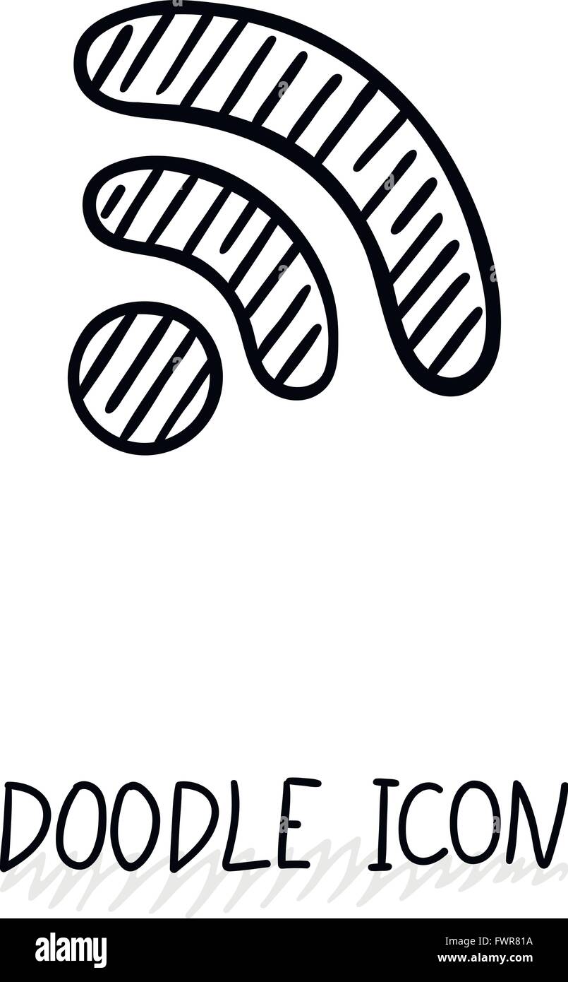 Doodle wifi icon. Vector internet and connection symbol Stock Vector ...