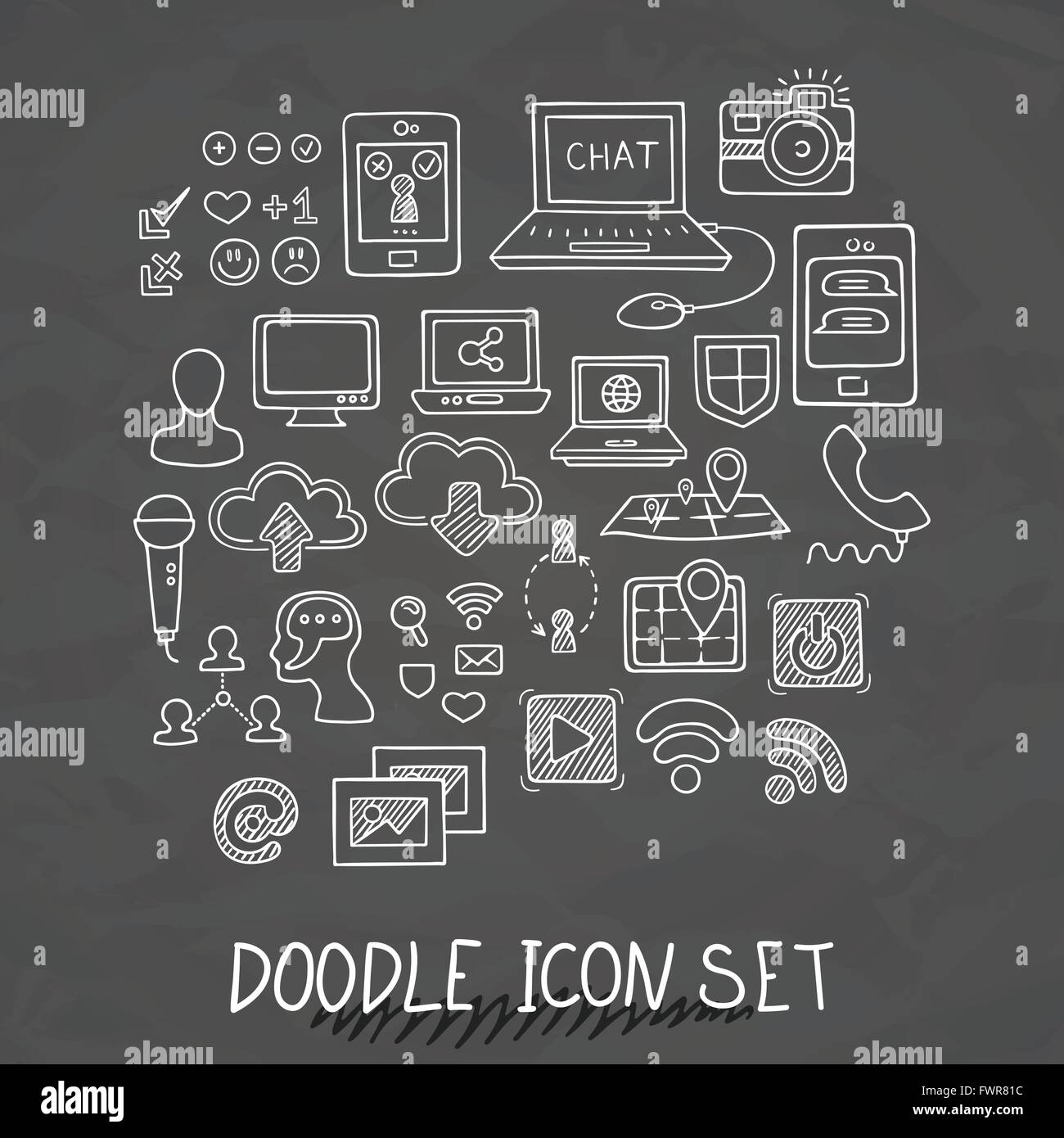 Set universal doodle icons variety Stock Vector Images - Alamy