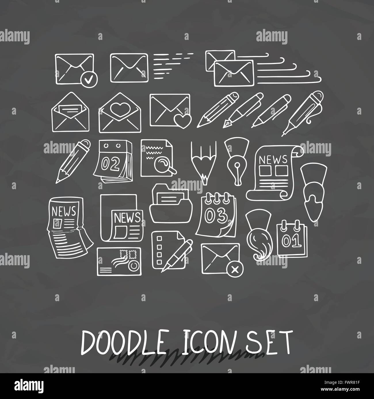 Set of Universal Doodle Icons. Variety of Topics Stock Vector Image ...