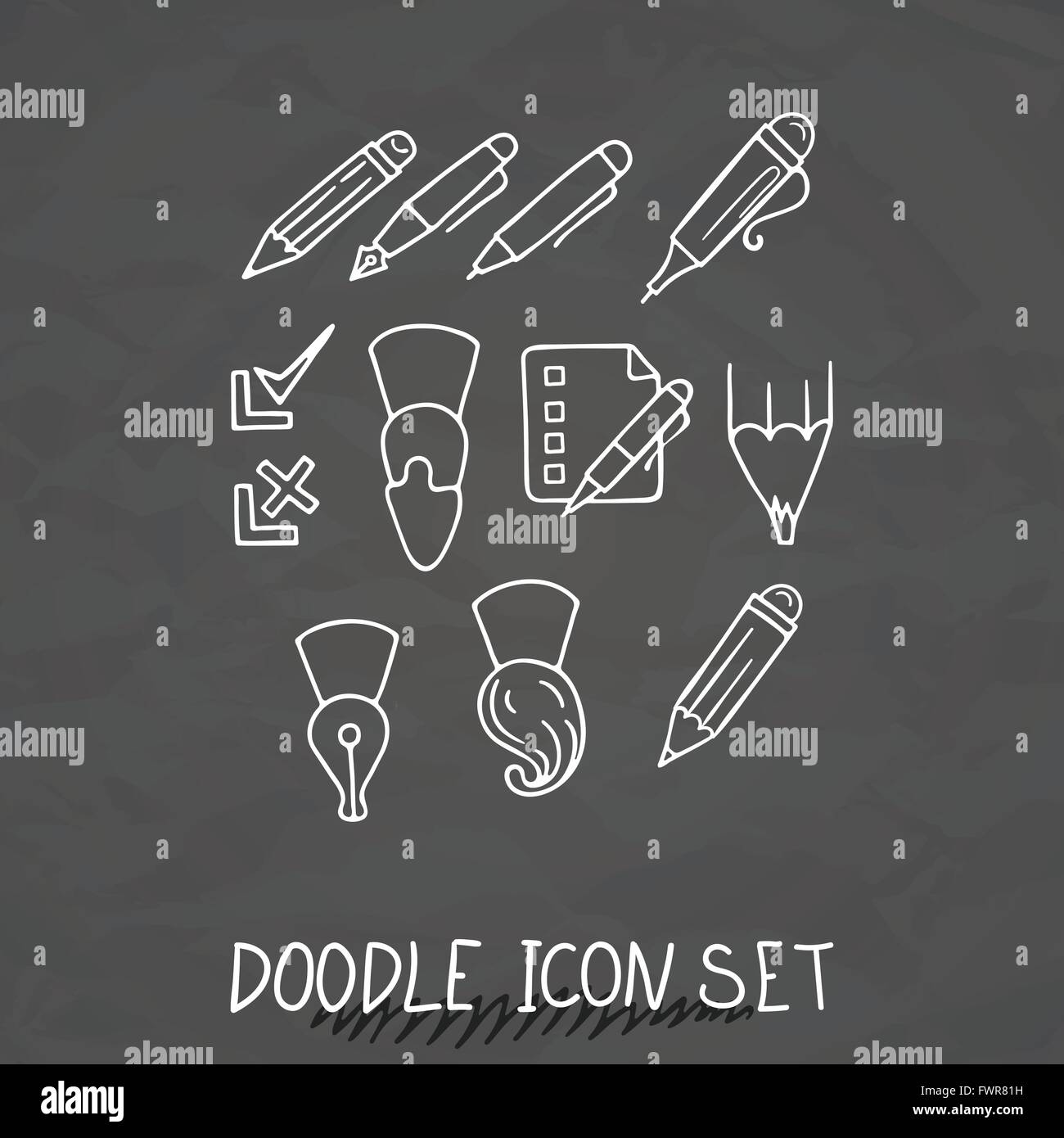 Set of Universal Doodle Icons. Variety of Topics Stock Vector Image ...