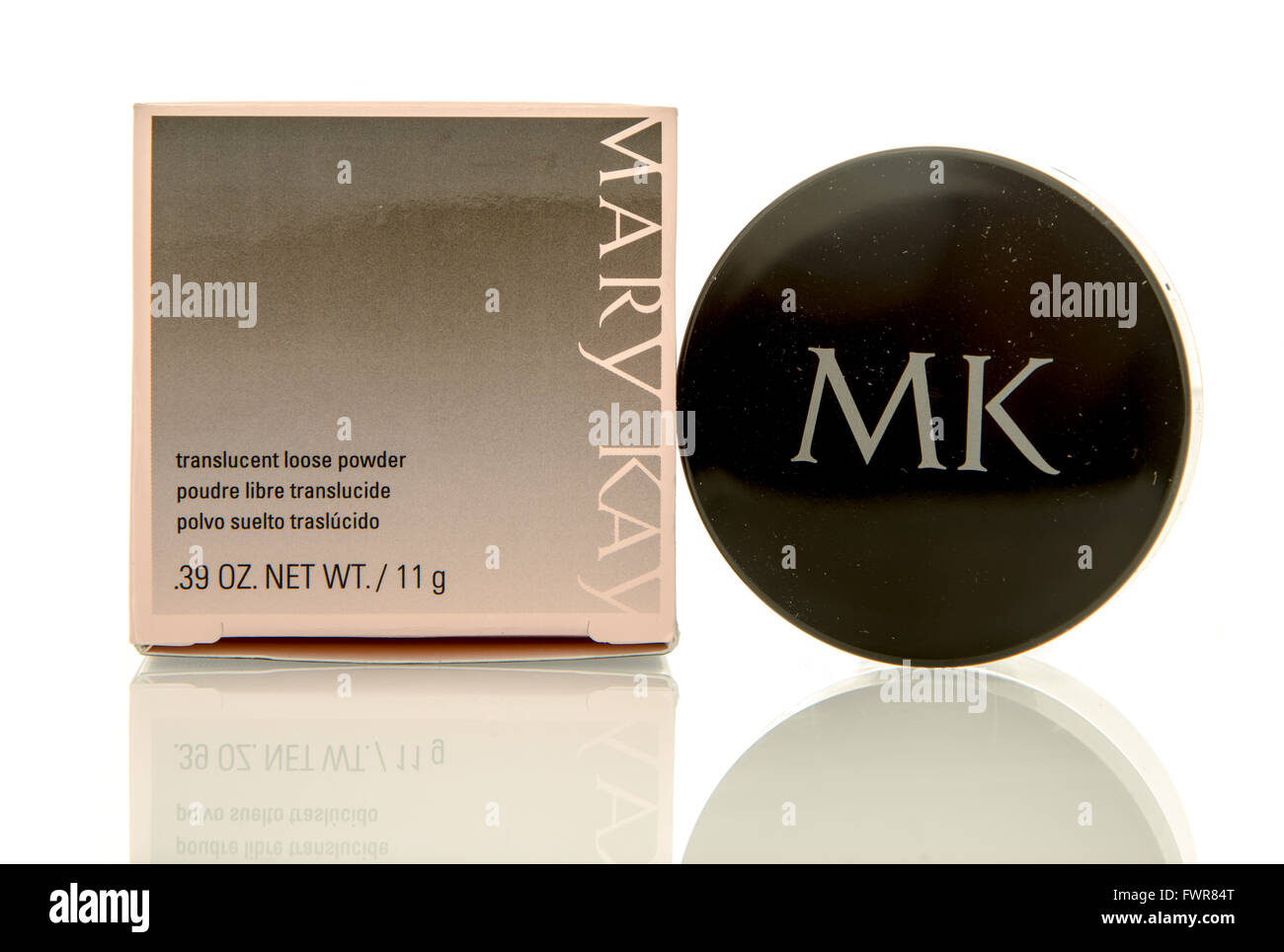 Winneconne, WI - 6 April 2016: Box of Mary Kay loose powder on an ...