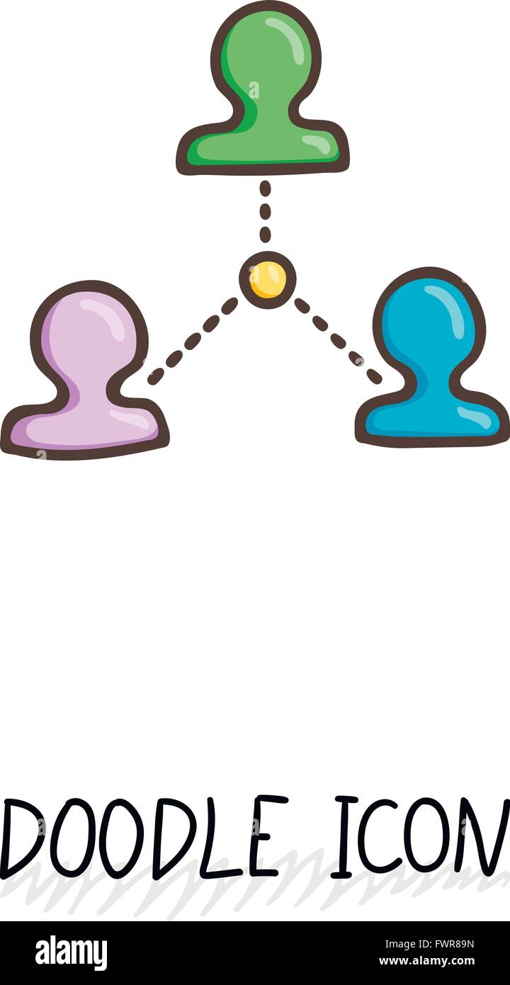 Doodle connection icon. Vector communication concept. Social Stock ...