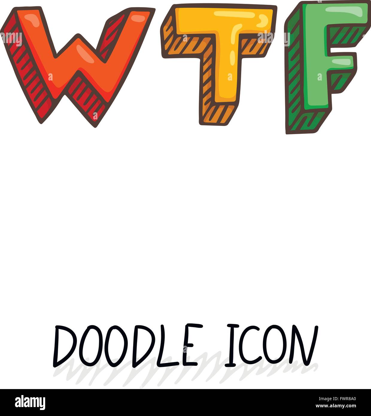 Doodle WTF icon. Social, chatting element Stock Vector Image & Art - Alamy