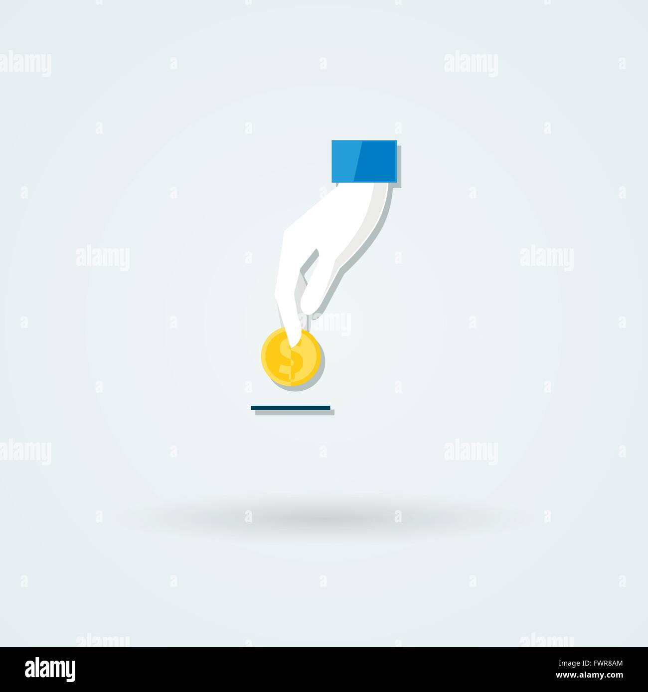 Vector icon with hand holding the coins and credit cards Stock Vector ...