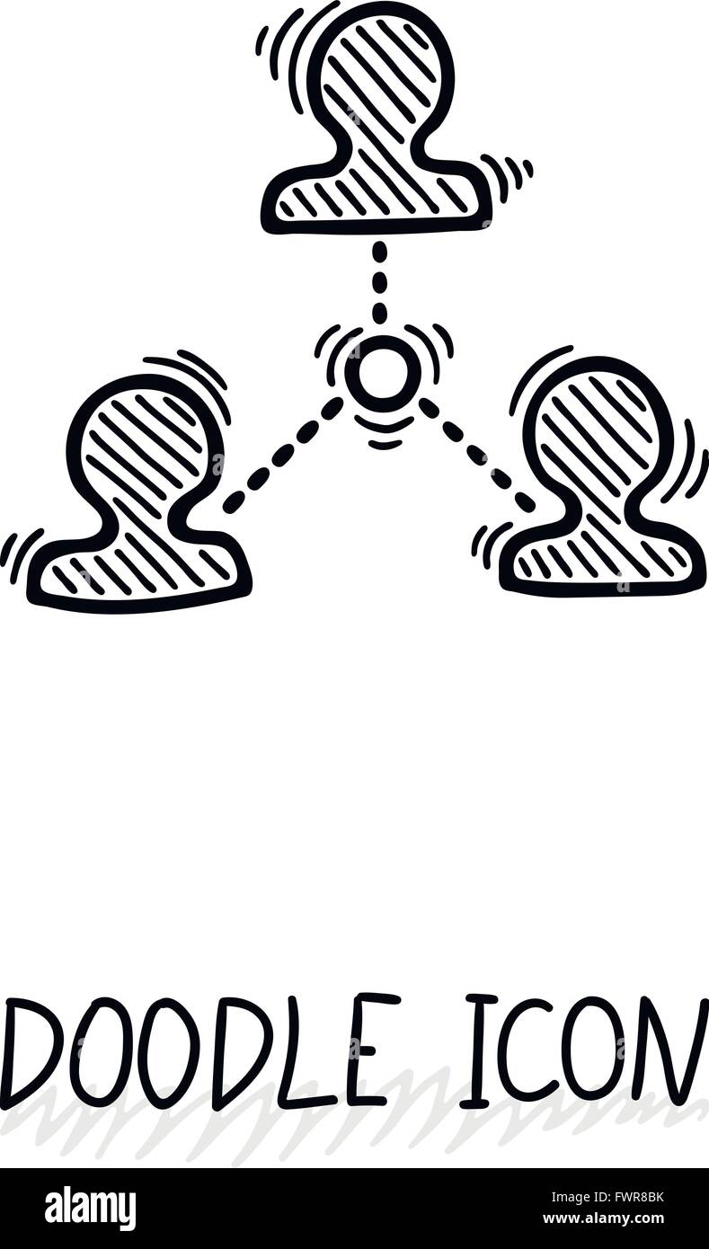 Doodle connection icon. Vector communication concept. Social Stock ...