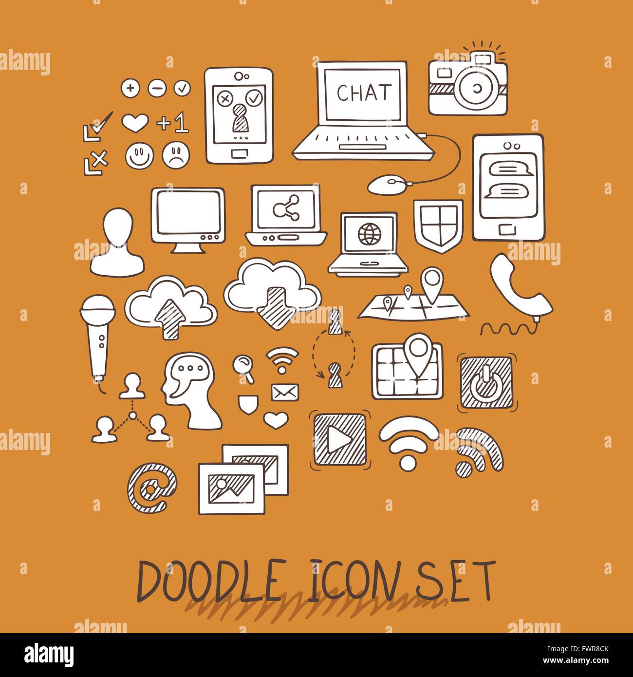 Set of Universal Doodle Icons. Variety of Topics Stock Vector Image ...