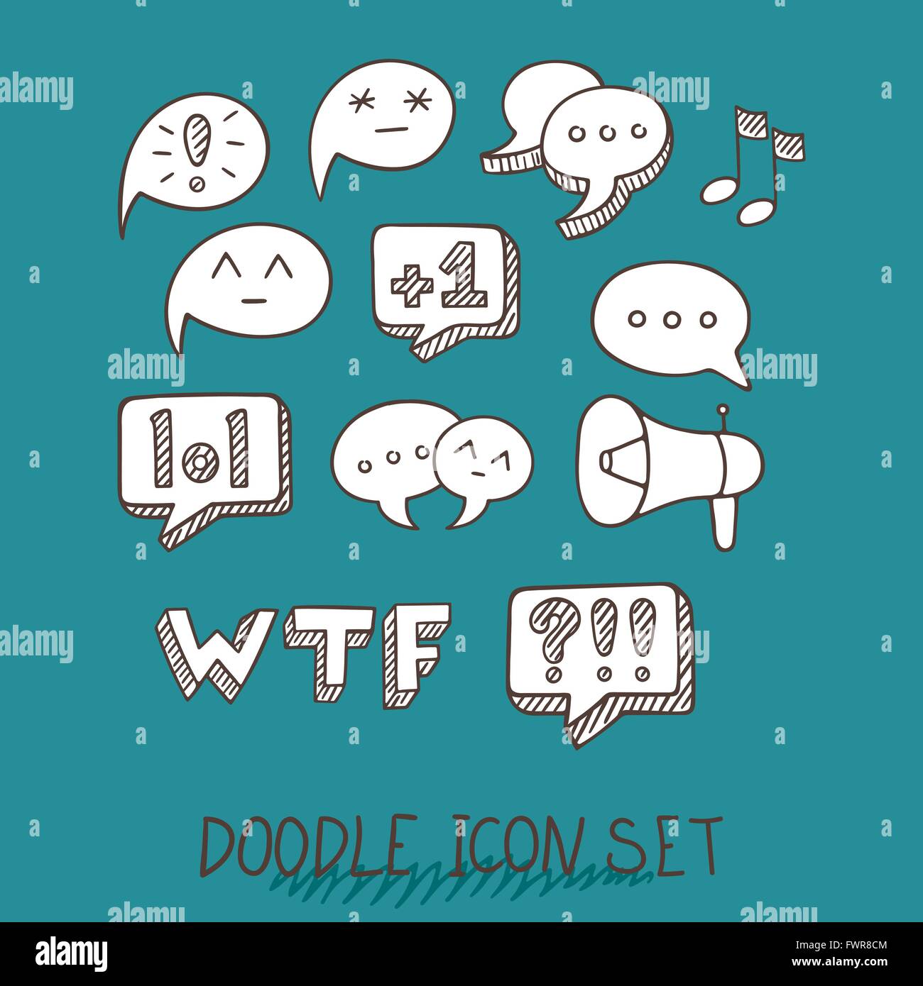 Set of Universal Doodle Icons. Variety of Topics Stock Vector Image ...
