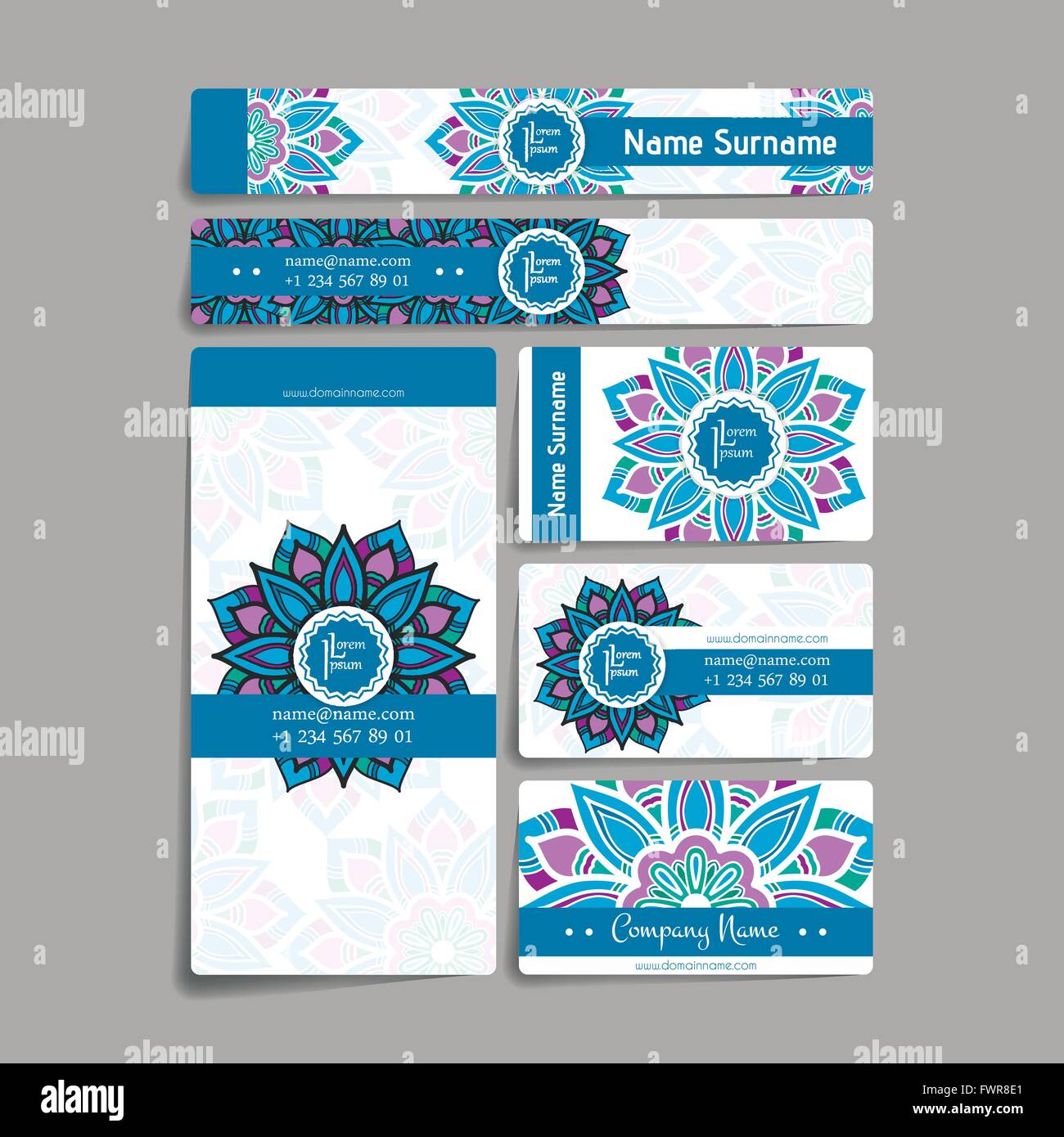 Set of vector design templates. Brochures in random colorful style ...