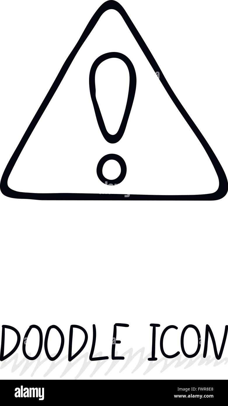Doodle hazard warning sign with exclamation mark. Alert symbol Stock ...
