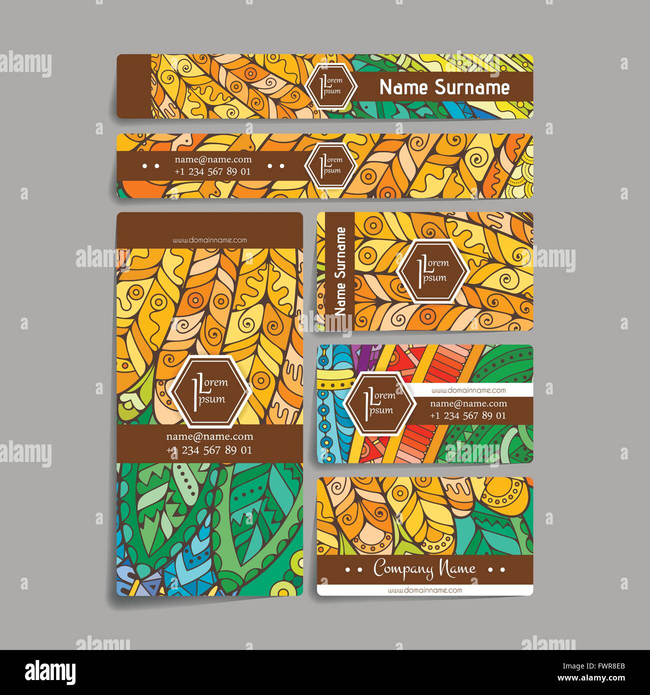 Set of vector design templates. Brochures in random colorful style ...