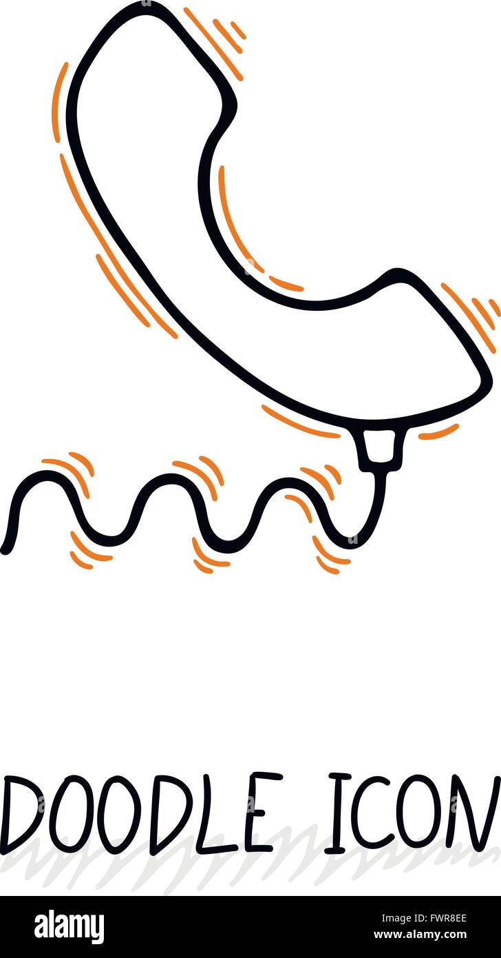 Doodle telephone icon. Phone pictogram Stock Vector Image & Art - Alamy