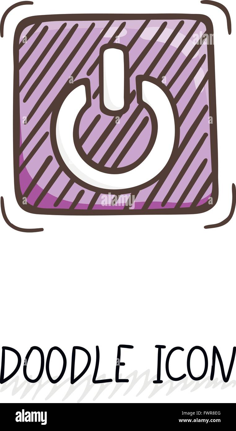 Doodle On/Off switch button. Stop/Close pictogram Stock Vector Image ...