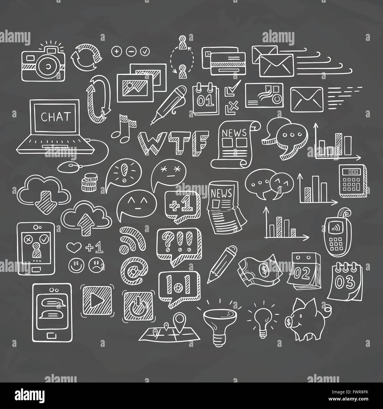 Set of Universal Doodle Icons. Variety of Topics Stock Vector Image ...