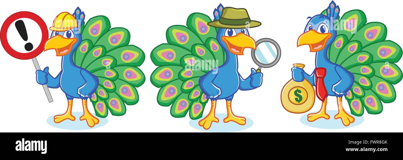 Peacock Mascot Vector with money Stock Vector Image & Art - Alamy