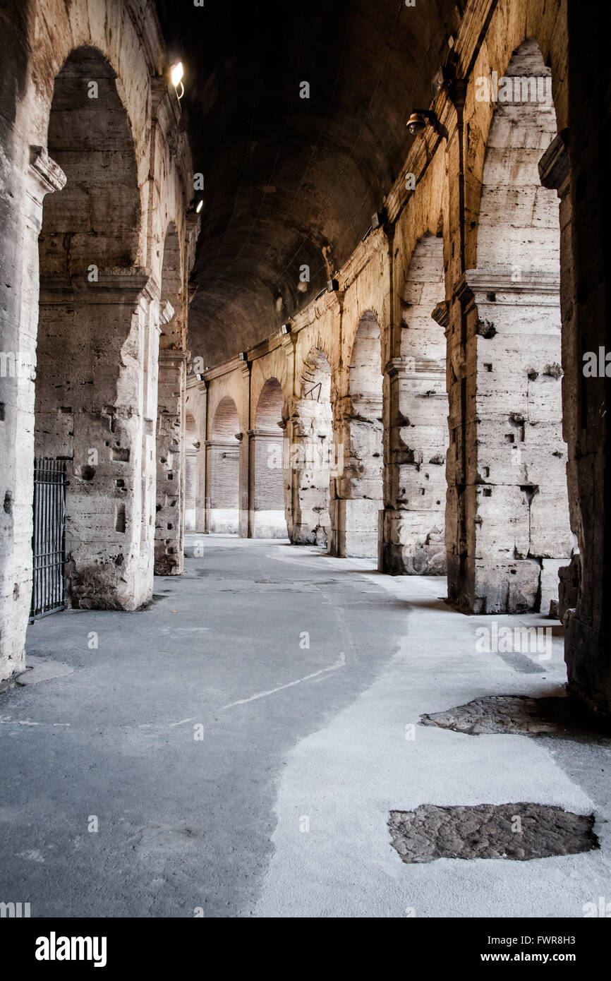 Inside view with the arches of the Roman Colosseum Stock Photo - Alamy
